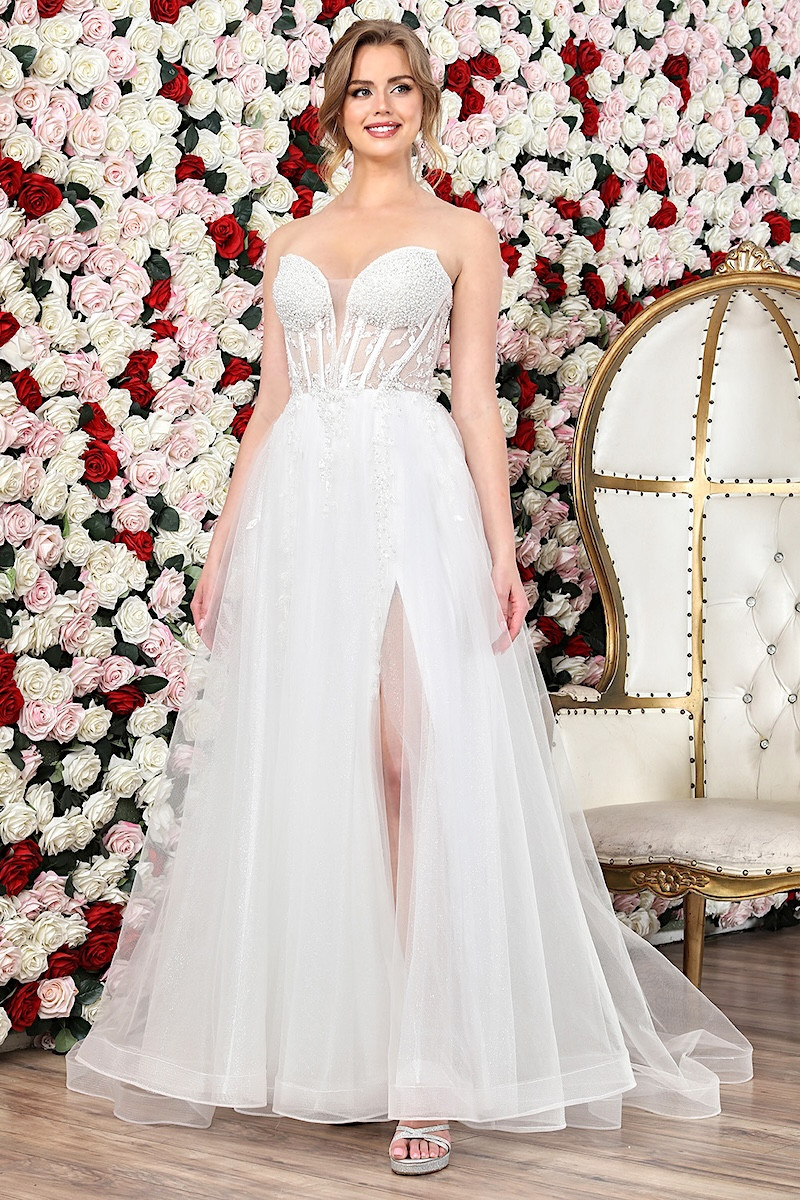 Vestido Blanco Perla Talla 6 Color Perla